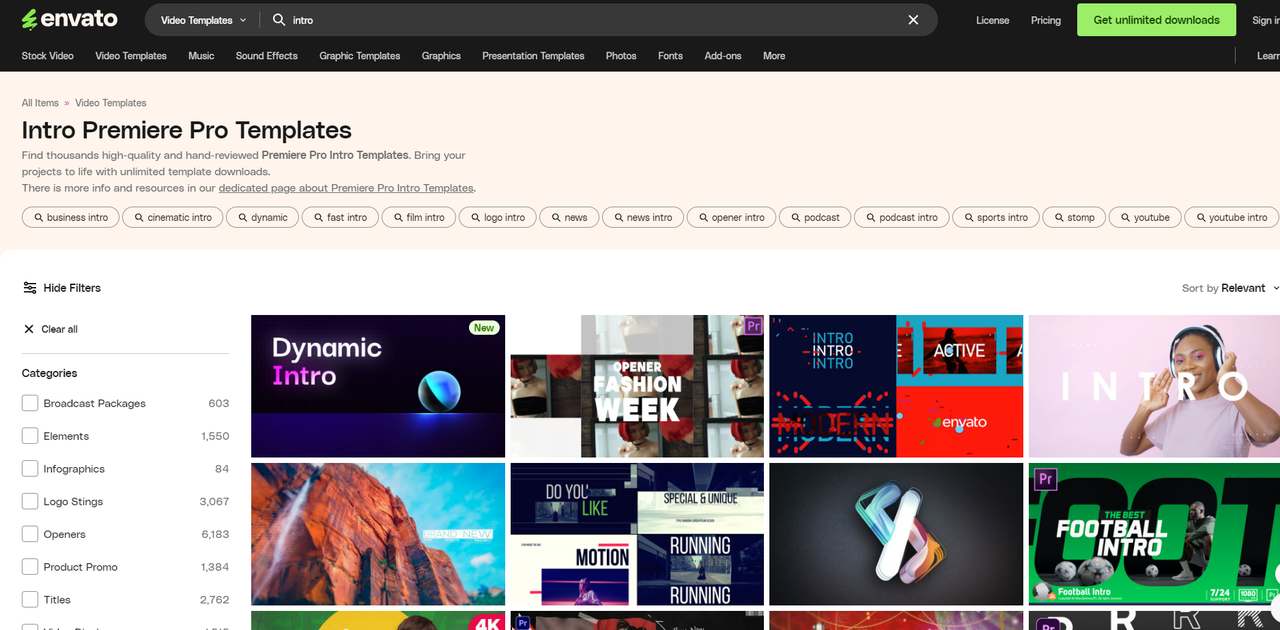 5 maneiras de escolher o modelo de introdução do Premiere Pro perfeito
