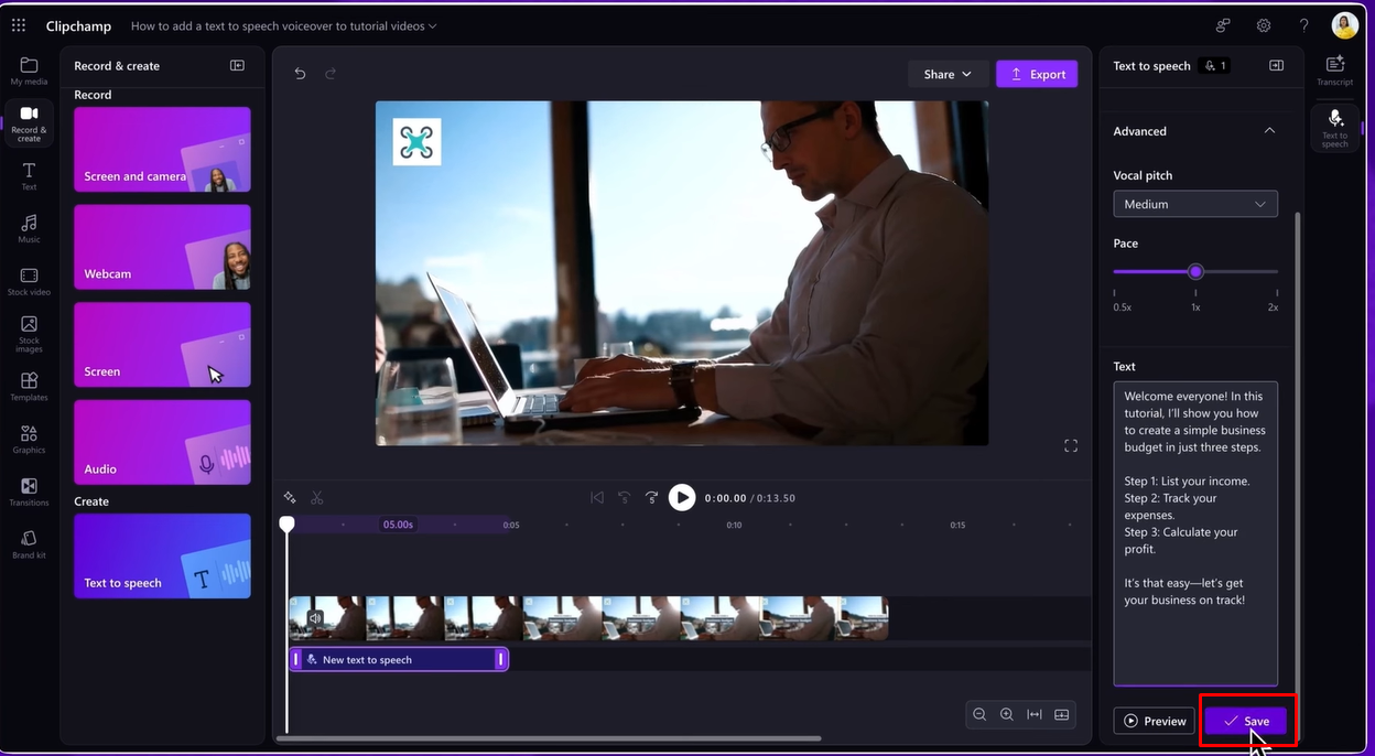 Transform Text Into Voice Quickly With Clipchamp Text To Speech