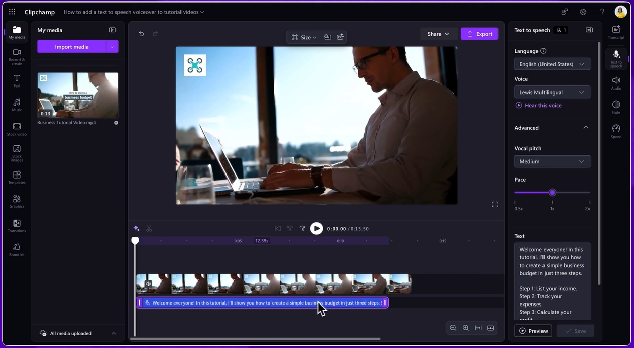 Transform Text Into Voice Quickly With Clipchamp Text To Speech